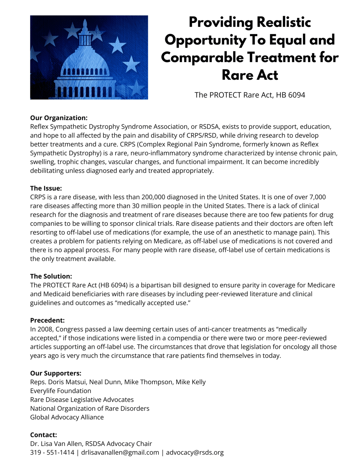 Preparing to Talk With Legislators With a One-Pager - RSDSA